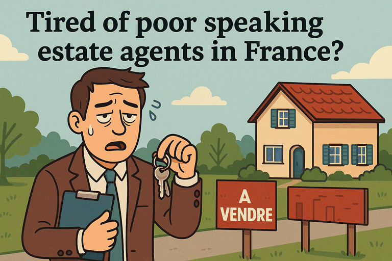 Tired of poor english speaking estate agents in France